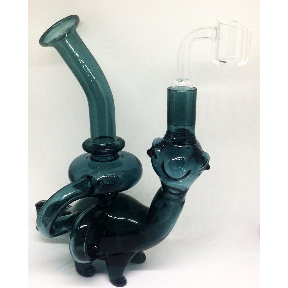 7" Double Recycler Dino Dab Rig - Kings Pipes