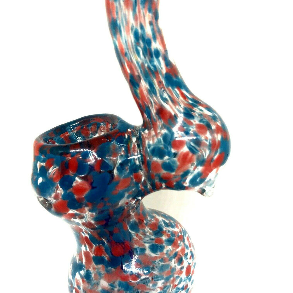 5" Classic Confetti Bubbler - Red/Blue - Kings Pipes