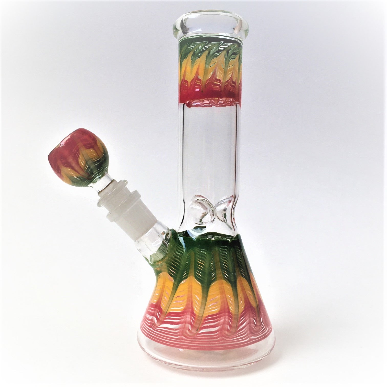 8" Glass Beaker Bong with Color Accents - Kings Pipes