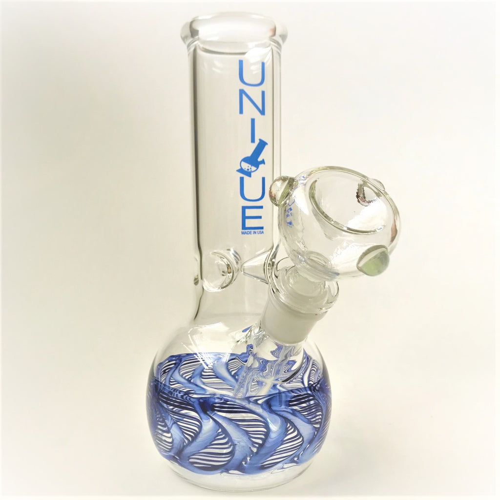 Unique Glass 8" Bubble Base Bong - Kings Pipes