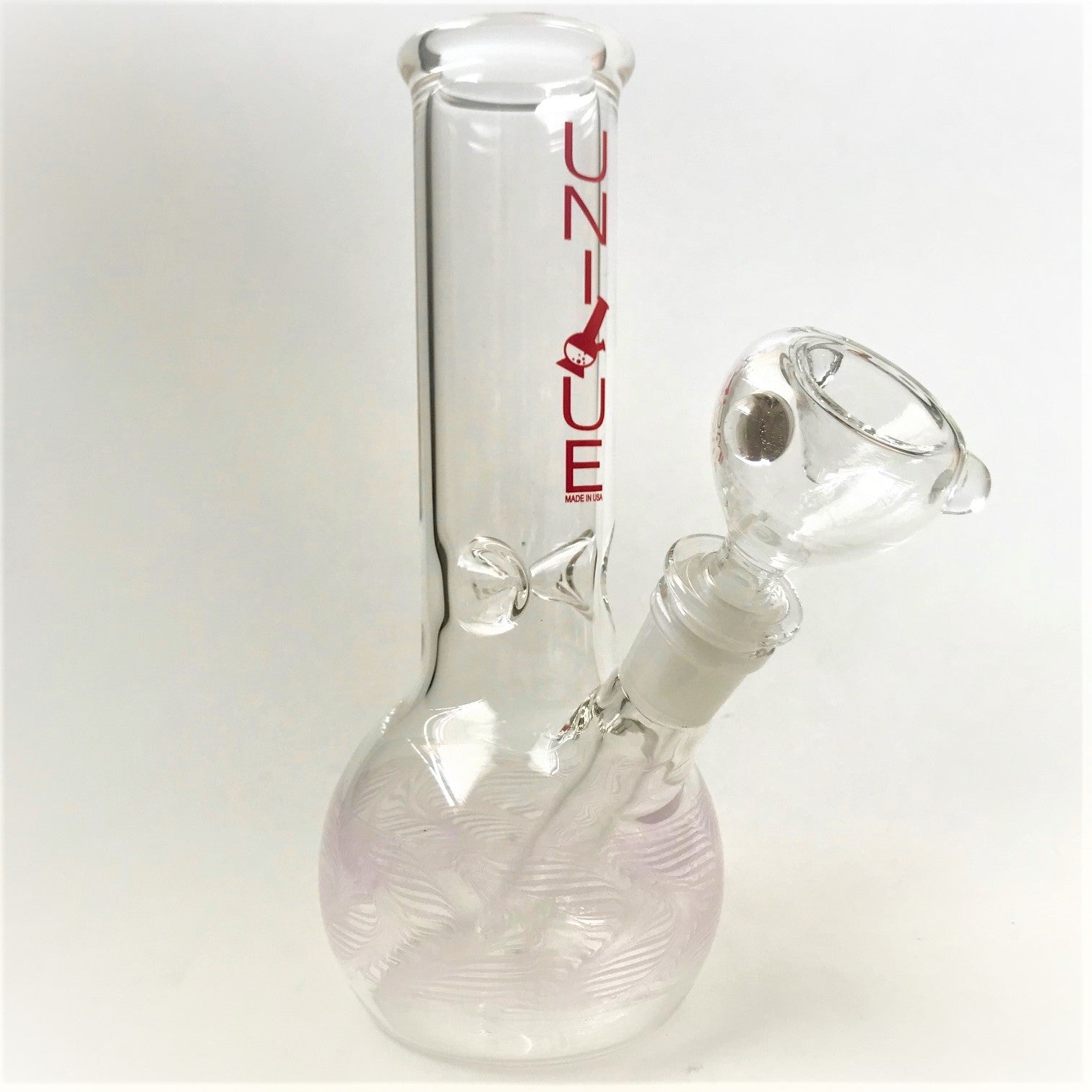 Unique Glass 8" Bubble Base Bong - Kings Pipes