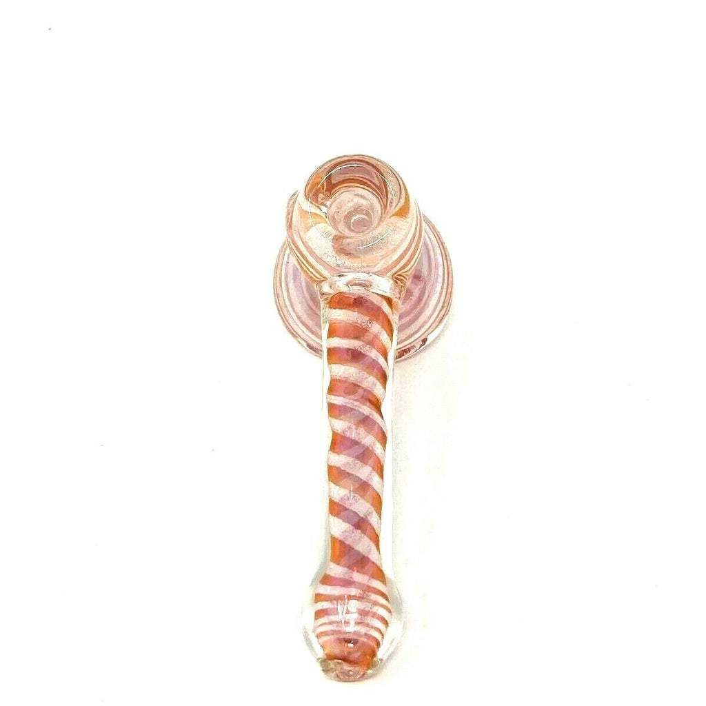 Glow In The Dark Hammer Bubbler - Pink Swirl - Kings Pipes