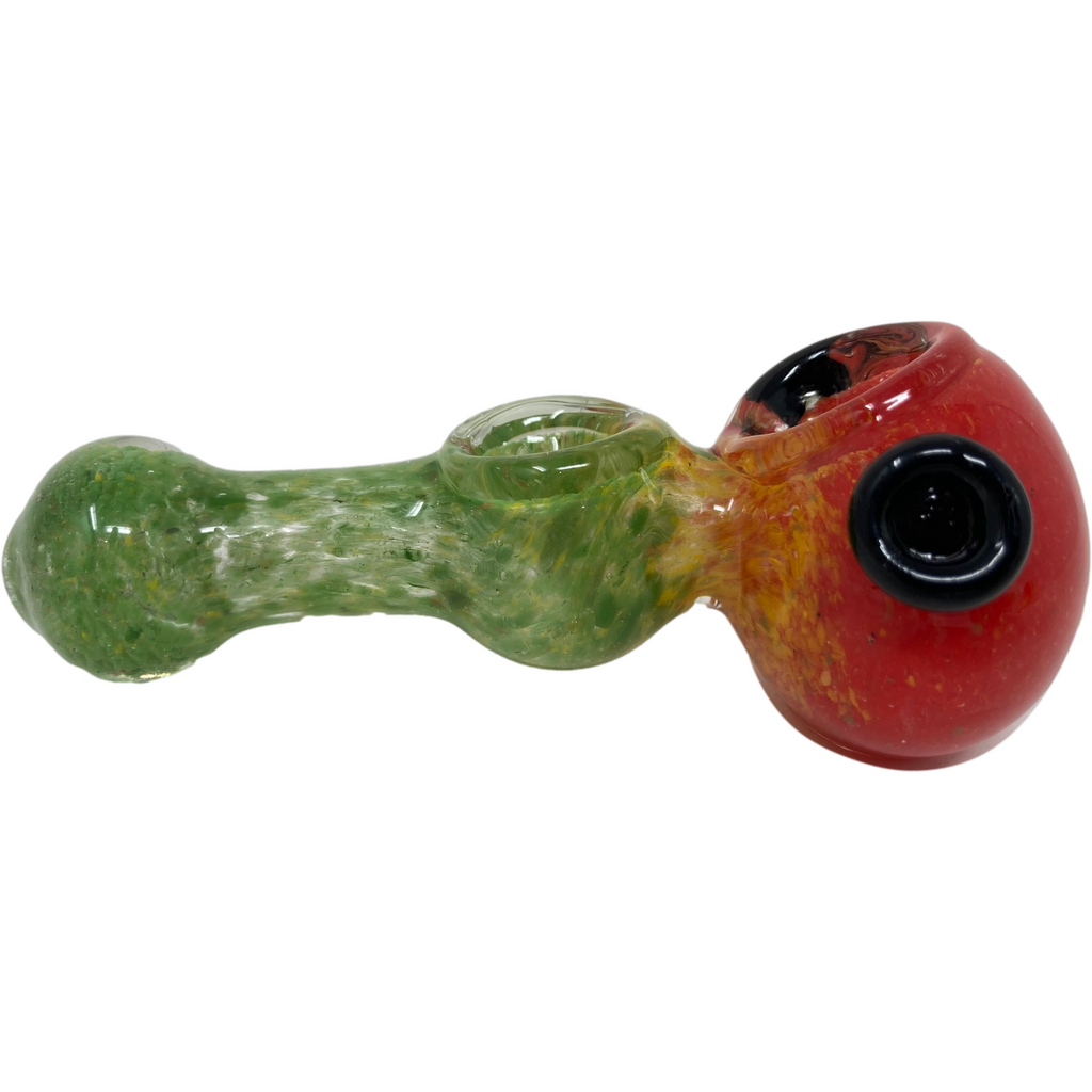 Double Bowl Rasta Glass Pipe 4" - Kings Pipes