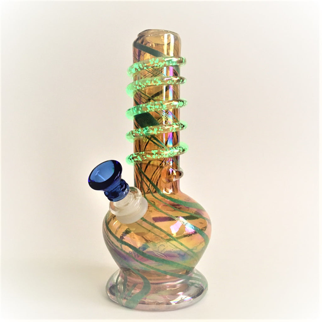 Glow in the Dark Soft Glass Metallic Bong - Kings Pipes