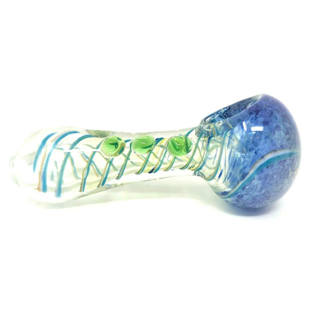Swirl Fumed Glass Pipe 4"with Color Accents - Kings Pipes
