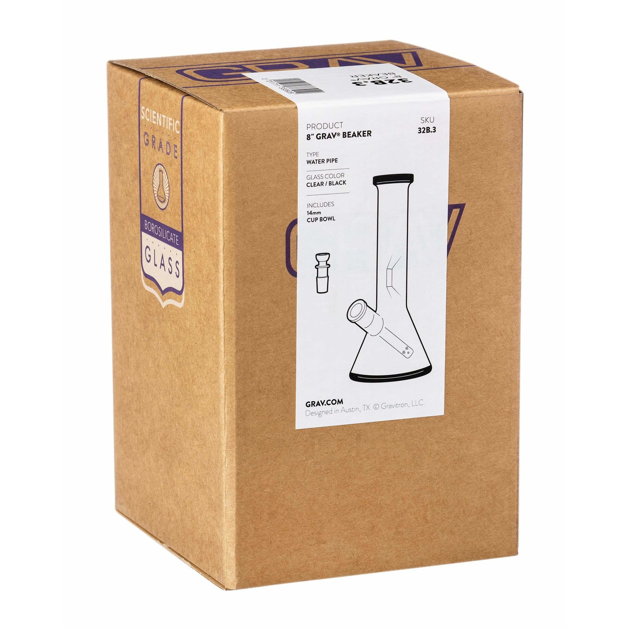 GRAV Labs Black Accented Beaker Bong with Inverted Restriction - Kings ...