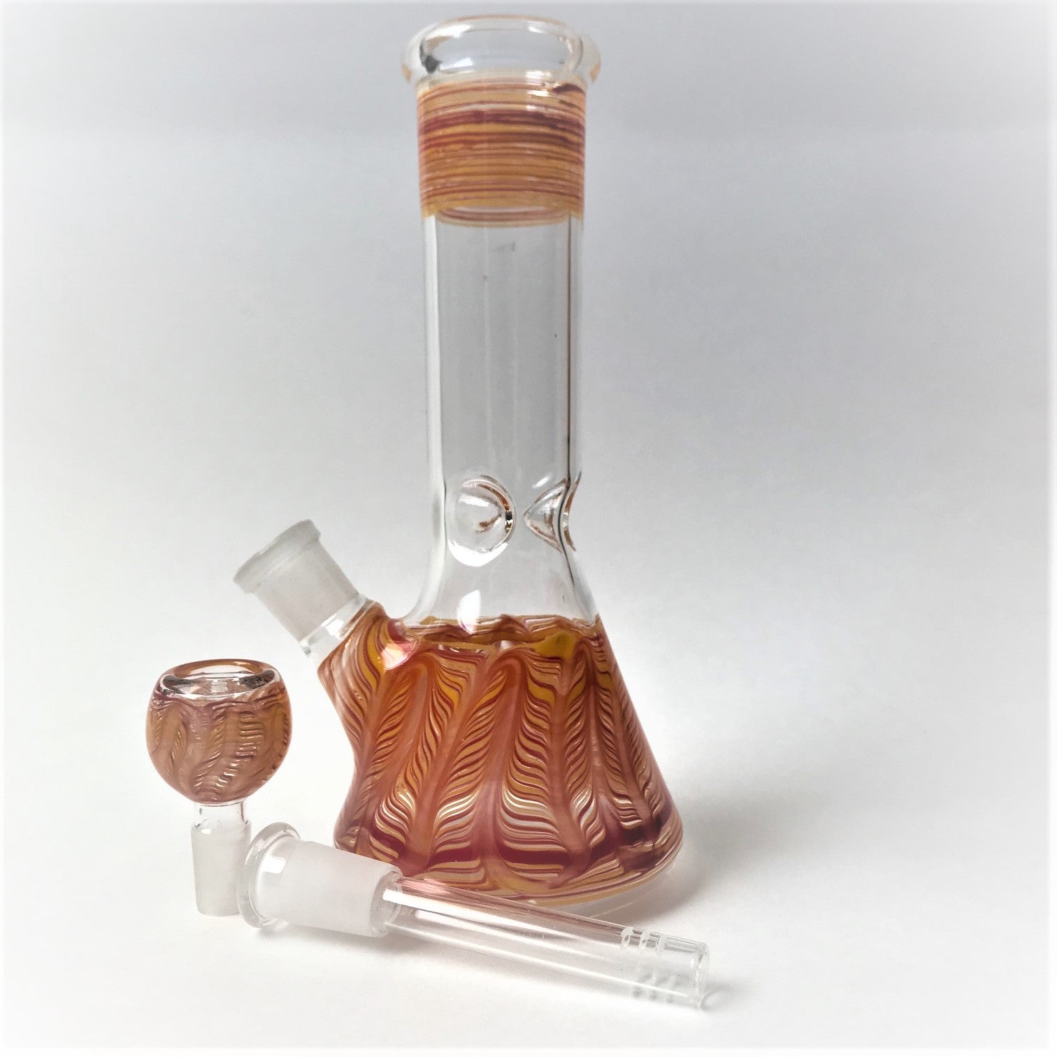 8" Glass Beaker Bong with Color Accents - Kings Pipes