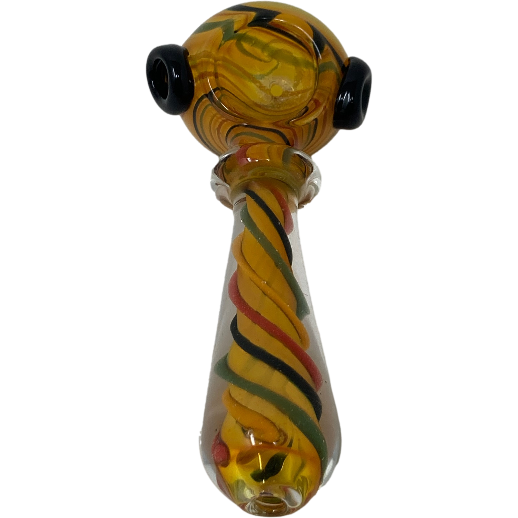 Rasta Stripe Glass Pipe 4" - Kings Pipes
