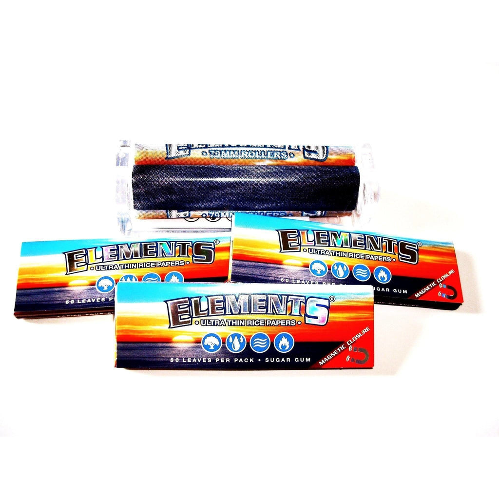 Elements Rolling Machine 79mm with 3 Packs of Elements Rolling Papers 1 ...
